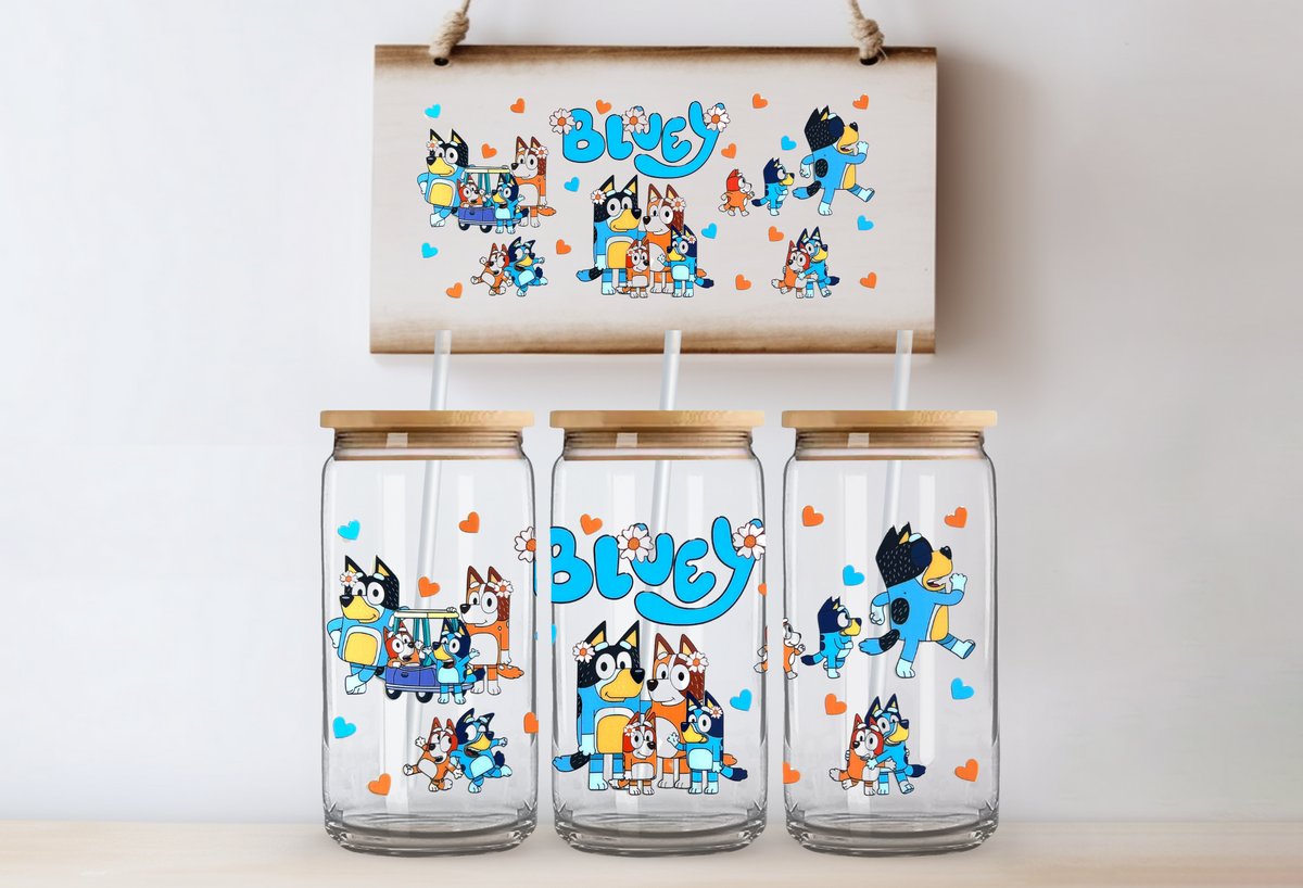 Bluey Can Glass - Acrylic/Plastic – shopthecraftroom