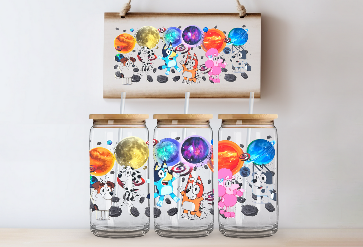 Outer Space Bluey Can Glass - Acrylic/Plastic – shopthecraftroom